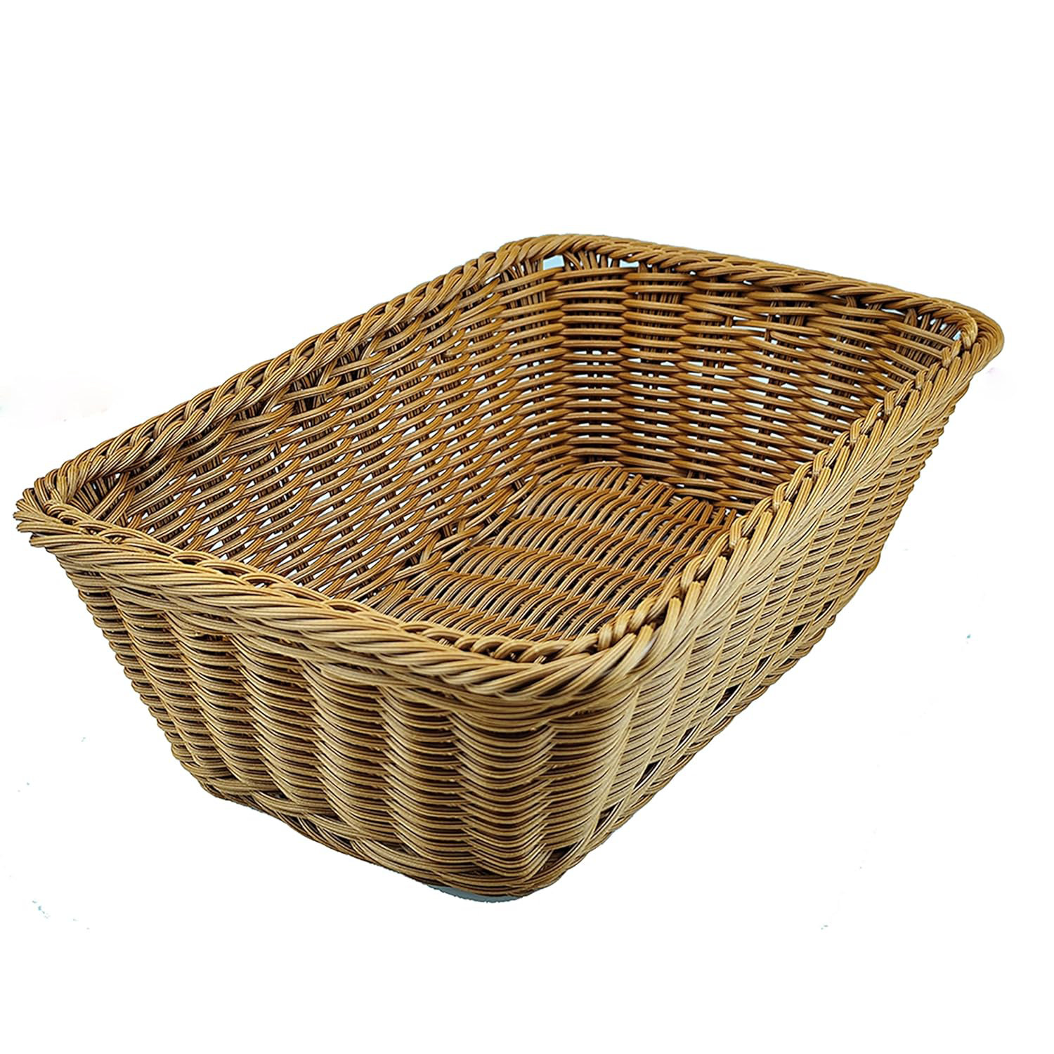 Bayou Breeze 12"Poly Wicker Bread Baskets,Handmade Woven Pantry Organizer, Tabletop Food Serving ...